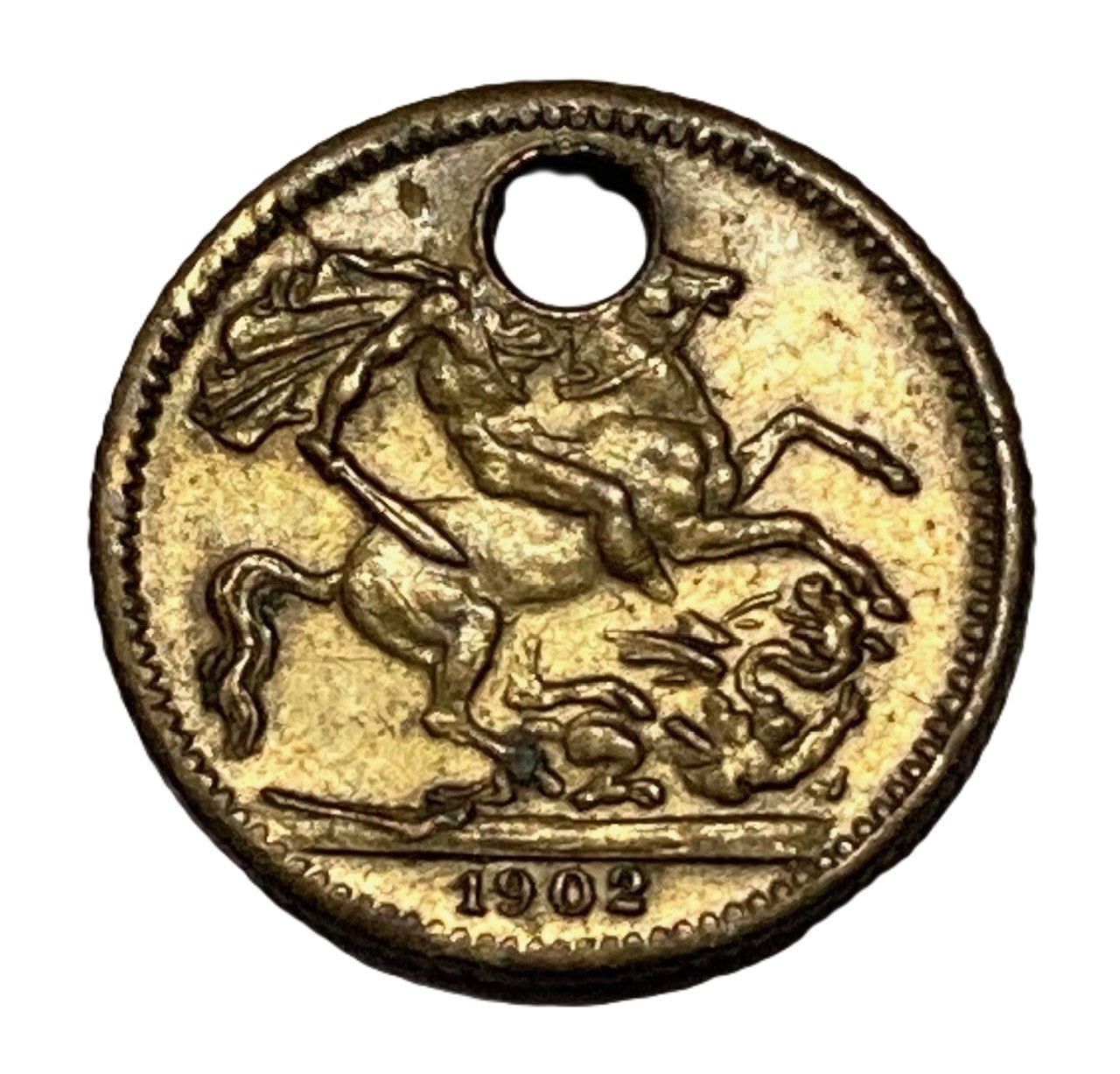 1902 Nuremberg EDWARD VII IMITATION HALF SOVEREIGN brass jeton token ...